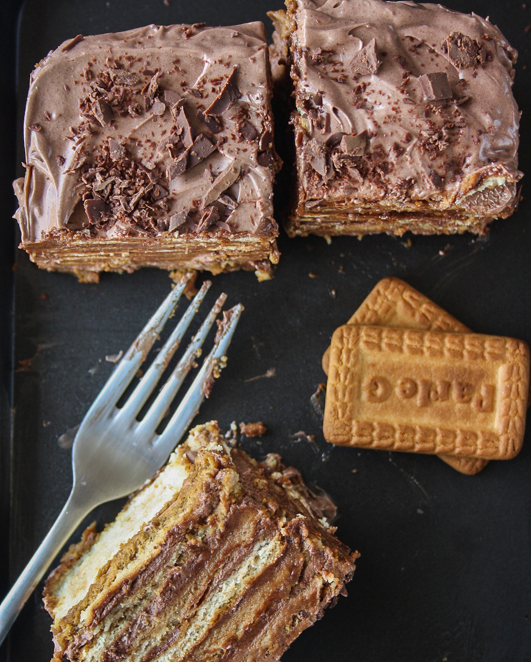 Parle-G Biscuit Cake (no-bake)