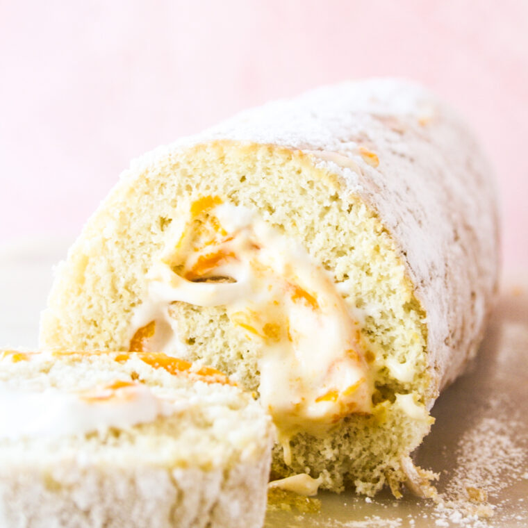 Mango & Cream Roll Cake – The Desserted Girl