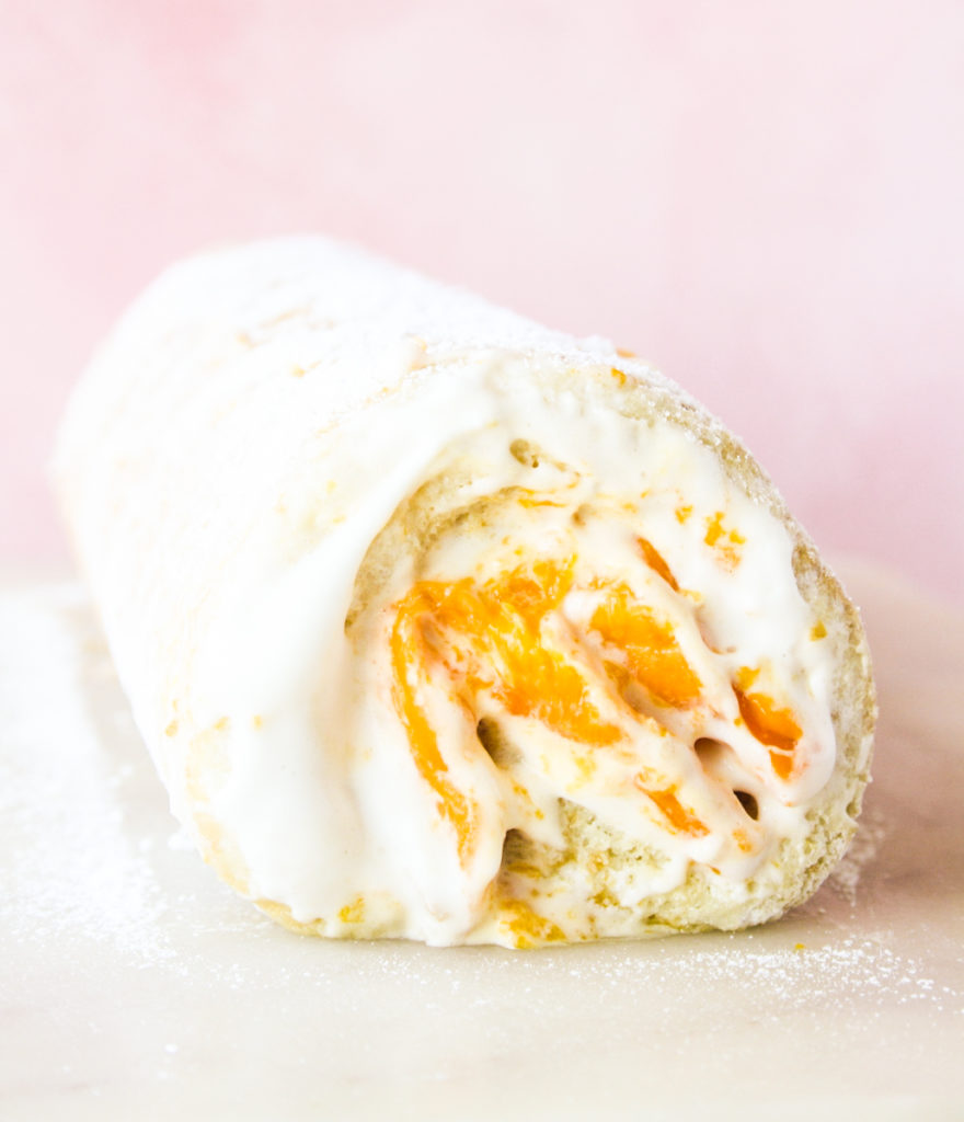 Mango & Cream Roll Cake – The Desserted Girl