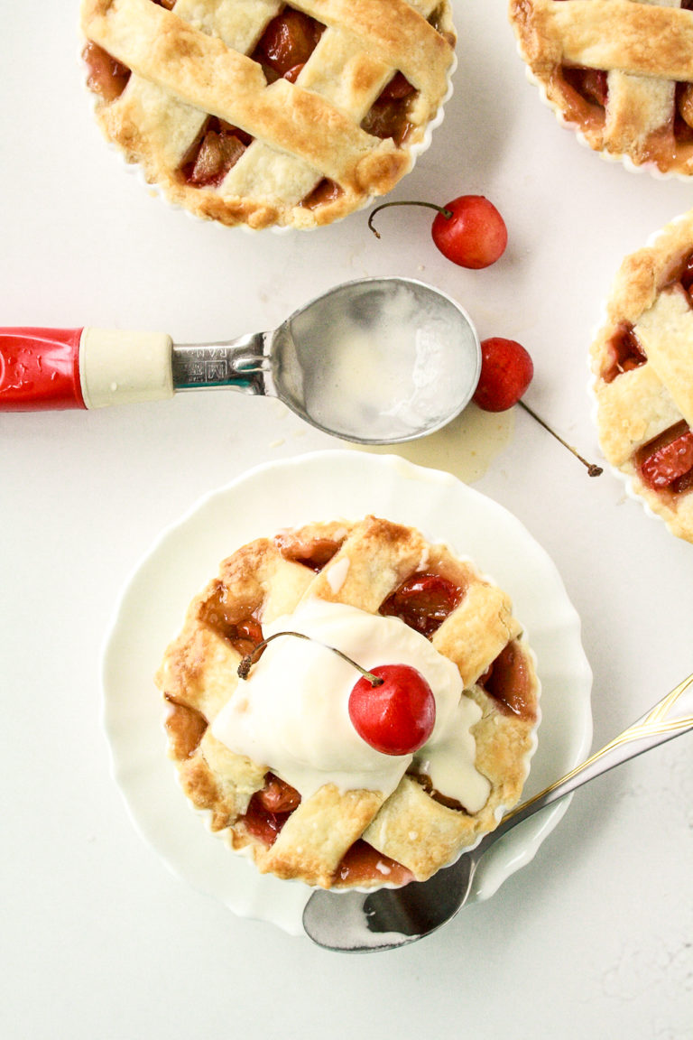 Mini Cherry Lattice Pies – The Desserted Girl