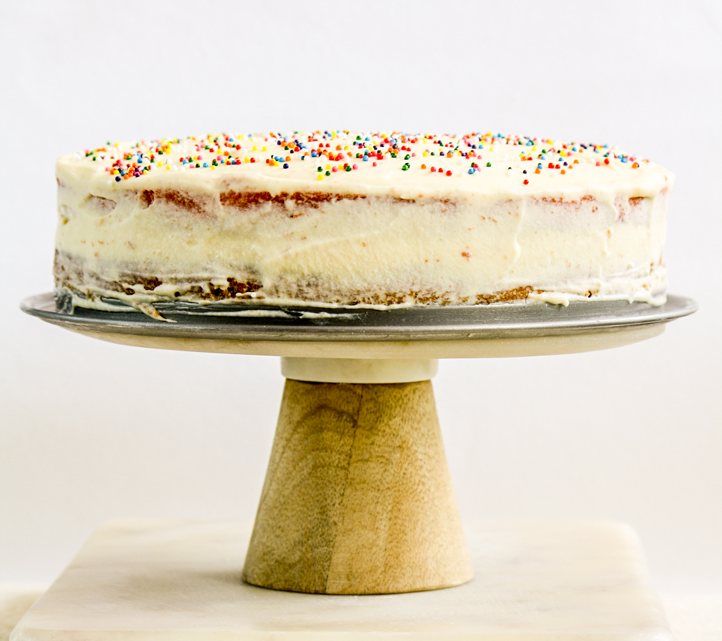 Checkerboard Cake with Cream Cheese Frosting