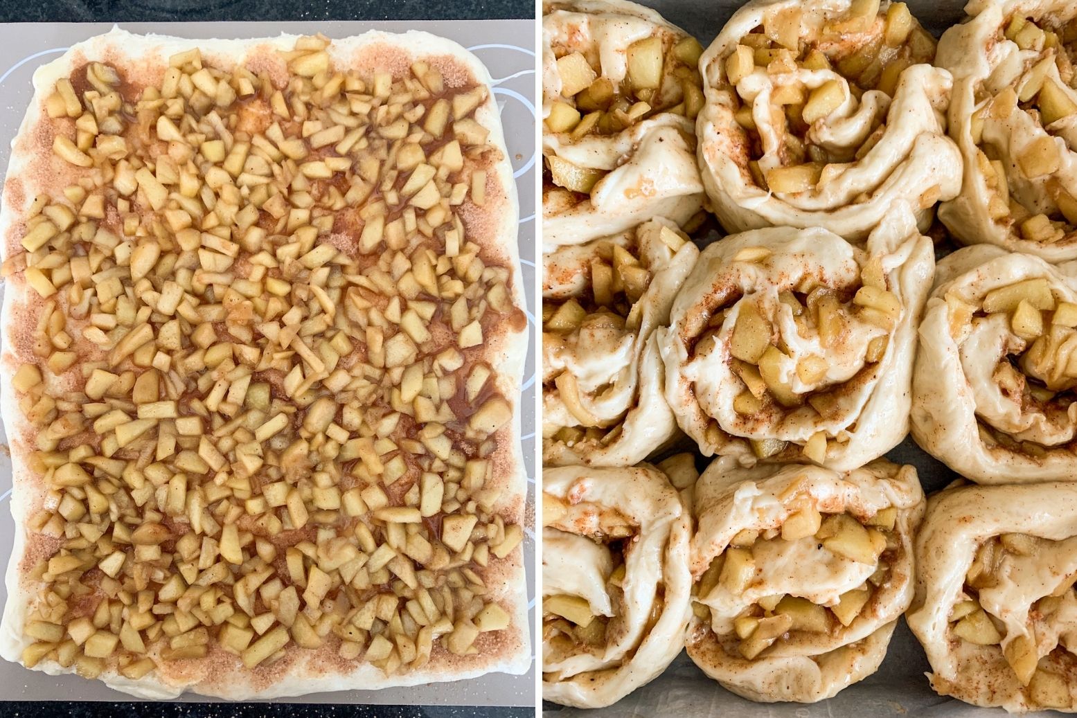 Apple Cinnamon Rolls with Cream Cheese Frosting (Eggless) – The ...